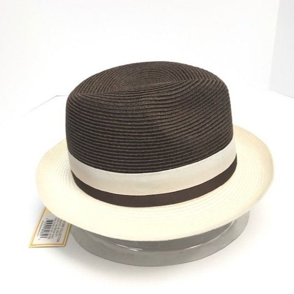 Steven Land | Accessories | Mens Steven Land Brown Ivory Fedora Hat ...